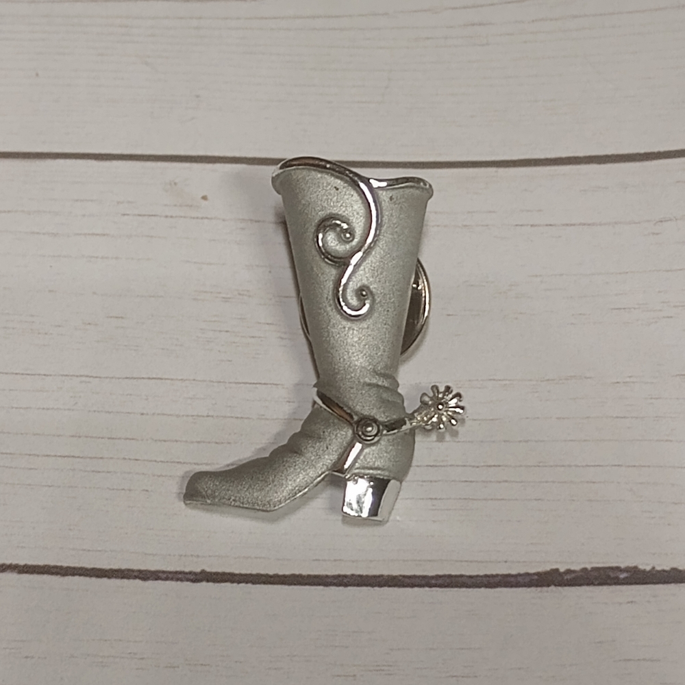 Vintage Ballou Reg'd Signed Silver Boot Pin - Gem